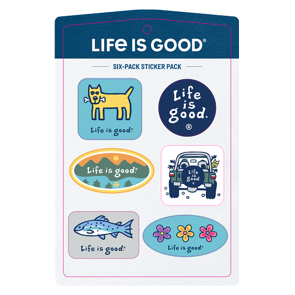 Six-Pack Sticker Pack Multi - Vintage Design – Life is Good Westport ...